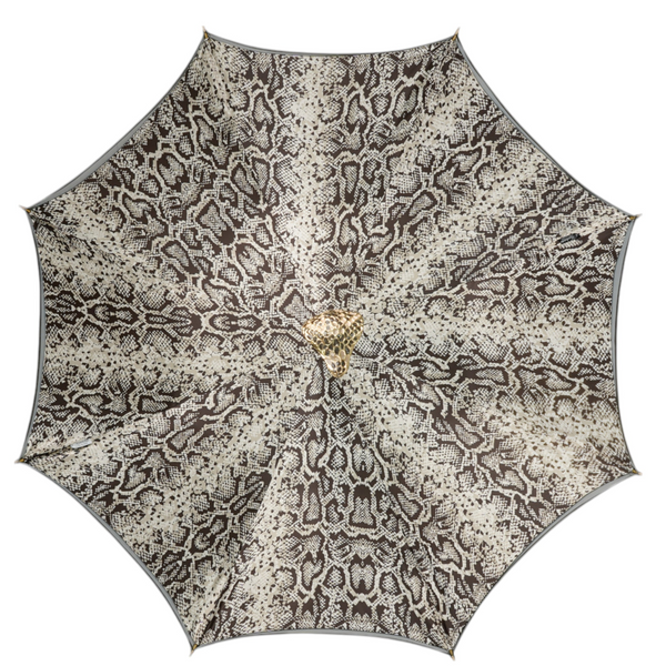 Exclusive Snake Charmer Umbrella with Cobra Handle in Gold