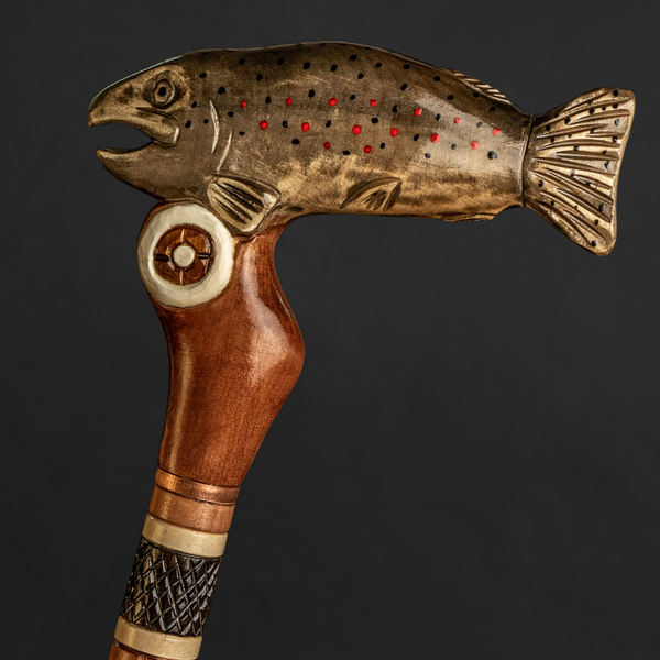 Fish Wooden Walking Cane Crafted with Care and Style, Handmade