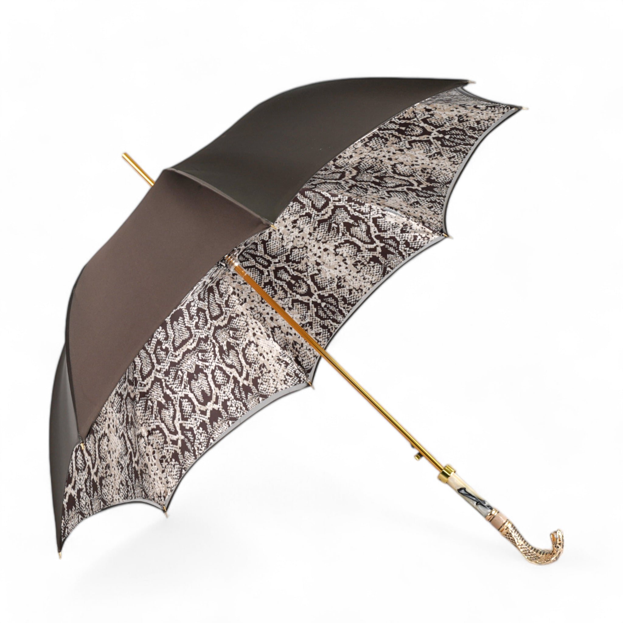 Exclusive Snake Charmer Umbrella with Cobra Handle in Gold