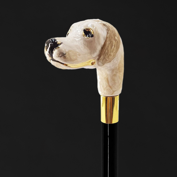 Unique Enameled Hunting Dog Handle Walking Cane