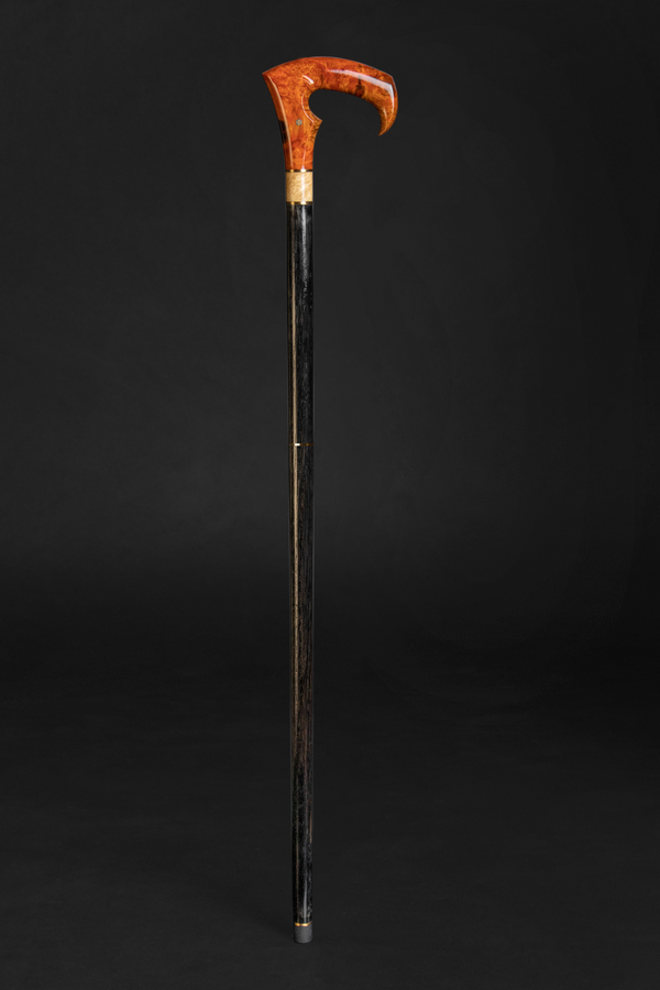 Designer Luxury Walking Stick with Coral Color Burl Wood Handle | ART ...