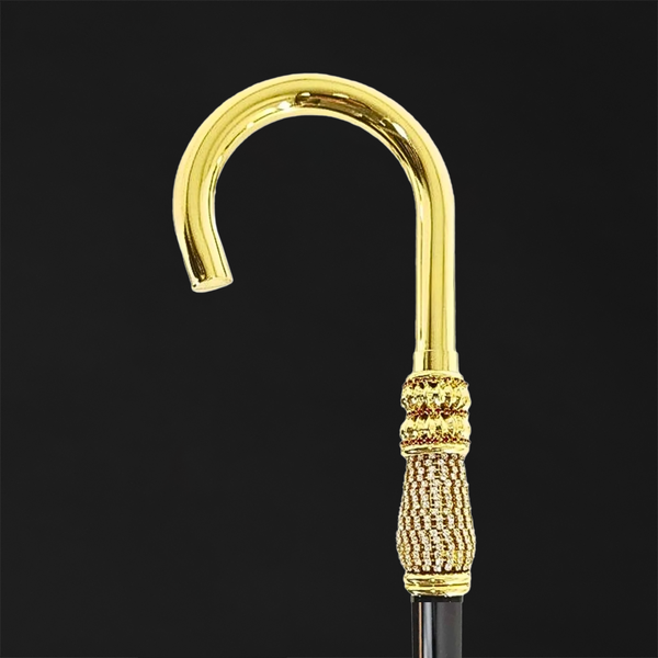 24K Gold Plated Luxury Walking Stick with Swarovski Elements