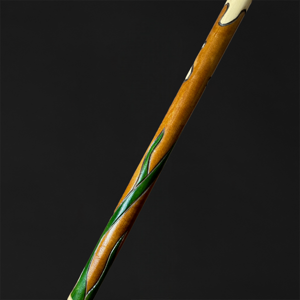 Walking Cane In The Shape Of An Octopus, Wooden Painted Cane
