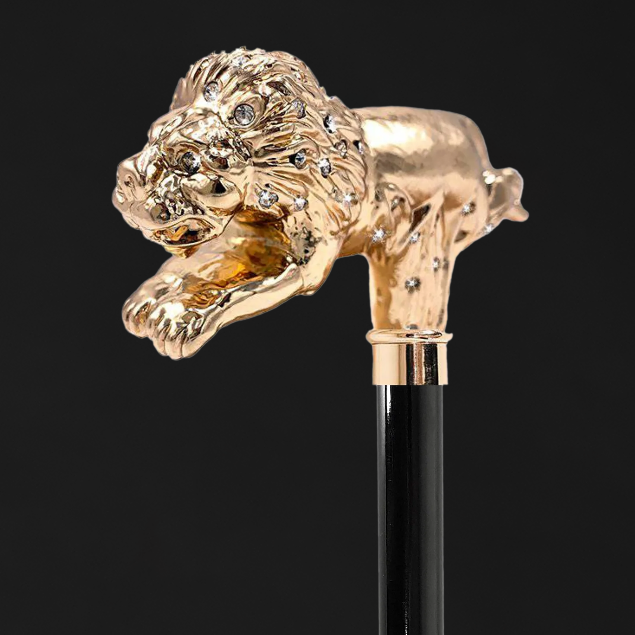 Elegant Chic Limited Running Lion Handle with Crystals