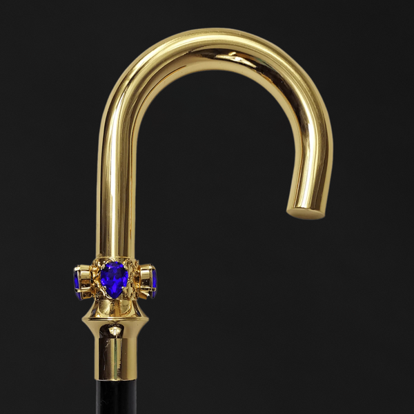 Fantastic Curved Cane for Men with Teardrop Crystals | ART WALKING STICKS