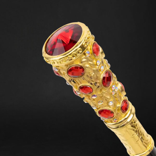 Elegant Cane Imperial Majesty with Silver Handle Amber Crystals