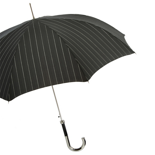 Exclusive Striped Dandy Silver Handle Umbrella, Classic Design