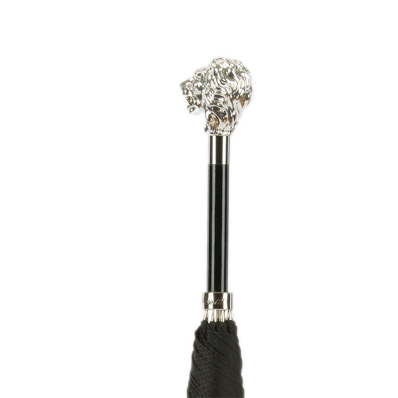Fancy Black Umbrella, Silver Lion Handle Umbrella For Men | ART WALKING ...