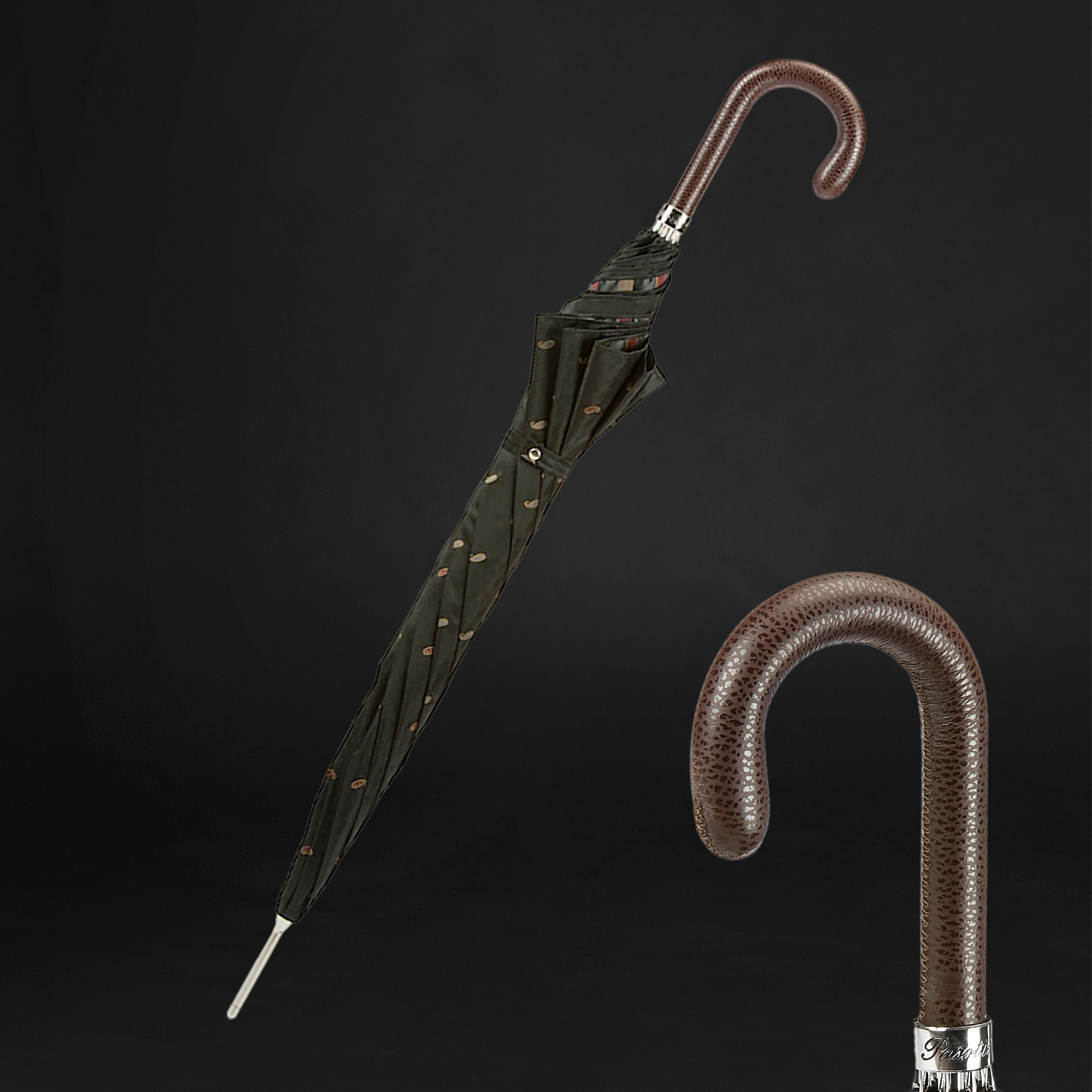 Handcrafted Artisanal Italian Umbrella with Leather Handle | ART ...