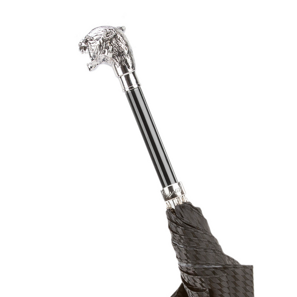 Fashionable Stylish Silver Tiger Metal Handle Umbrella