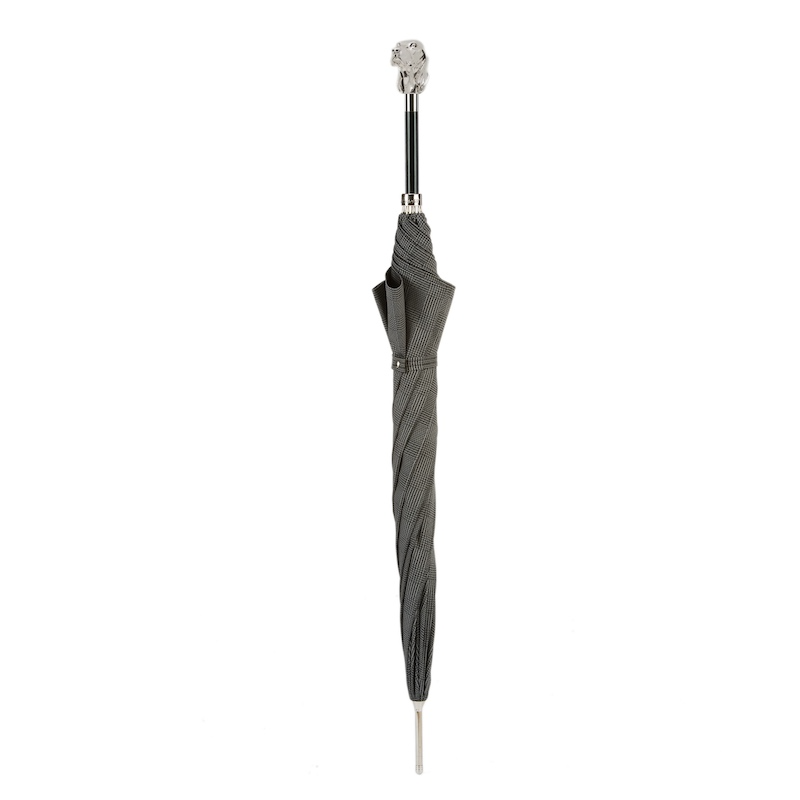Luxury Silver Dog Handle Grey Umbrella, Exclusive Gift