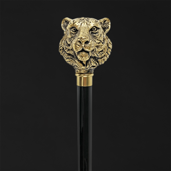Designer Exclusive Gold-plated Tiger Walking Cane | ART WALKING STICKS