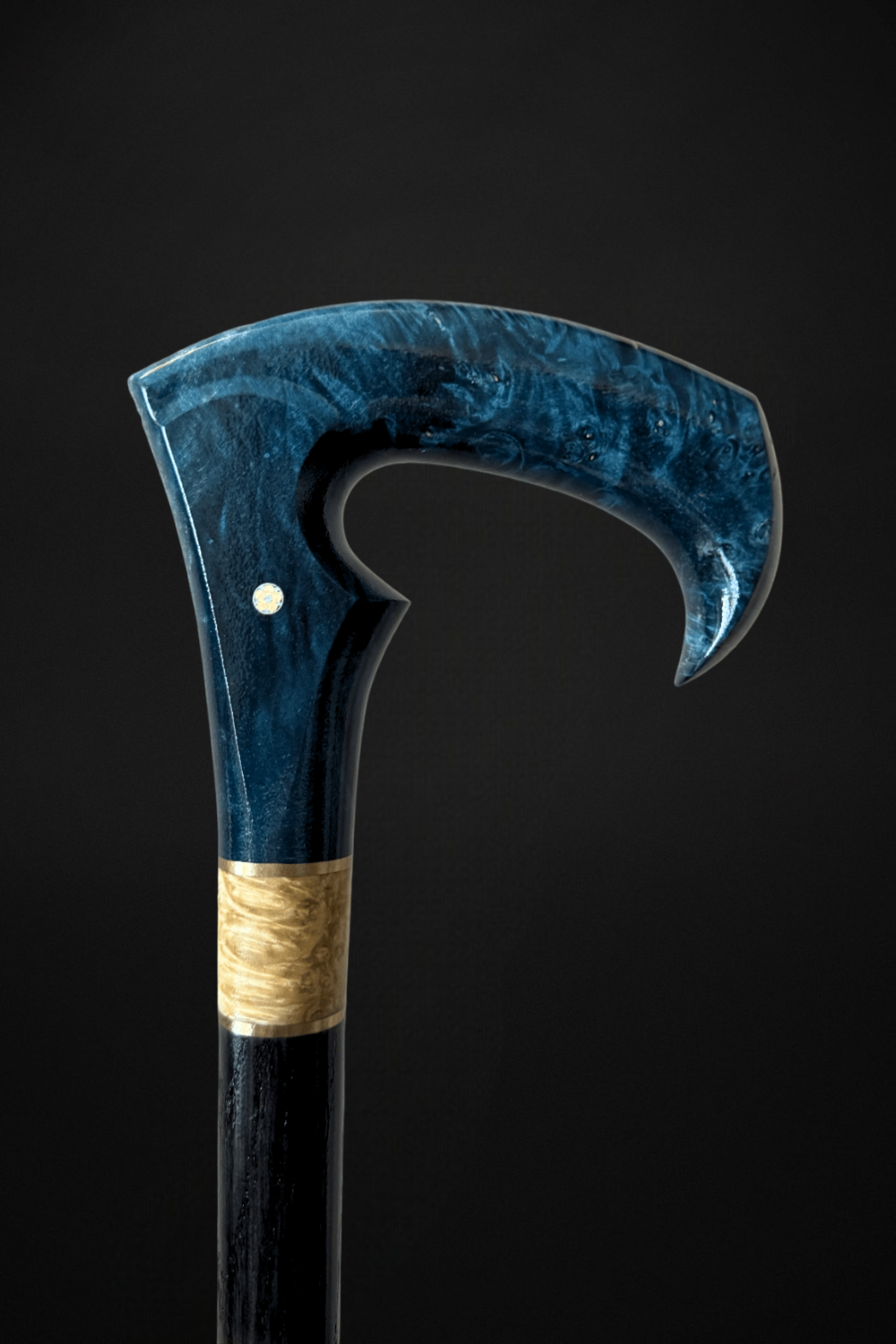 Blue Burl Walking Stick Fashionable Style, Handmade Artistic Walking S