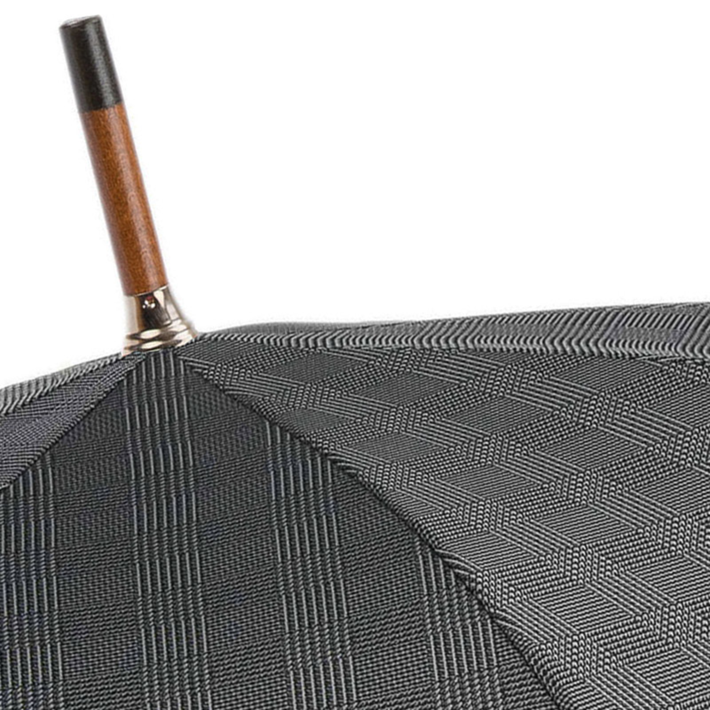 Grey Quality Bespoke Umbrella with Leather Handle | ART WALKING STICKS