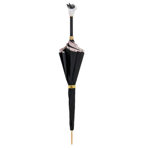 Stylish French Bulldog Handle Black Umbrella with Printed Interior for ...