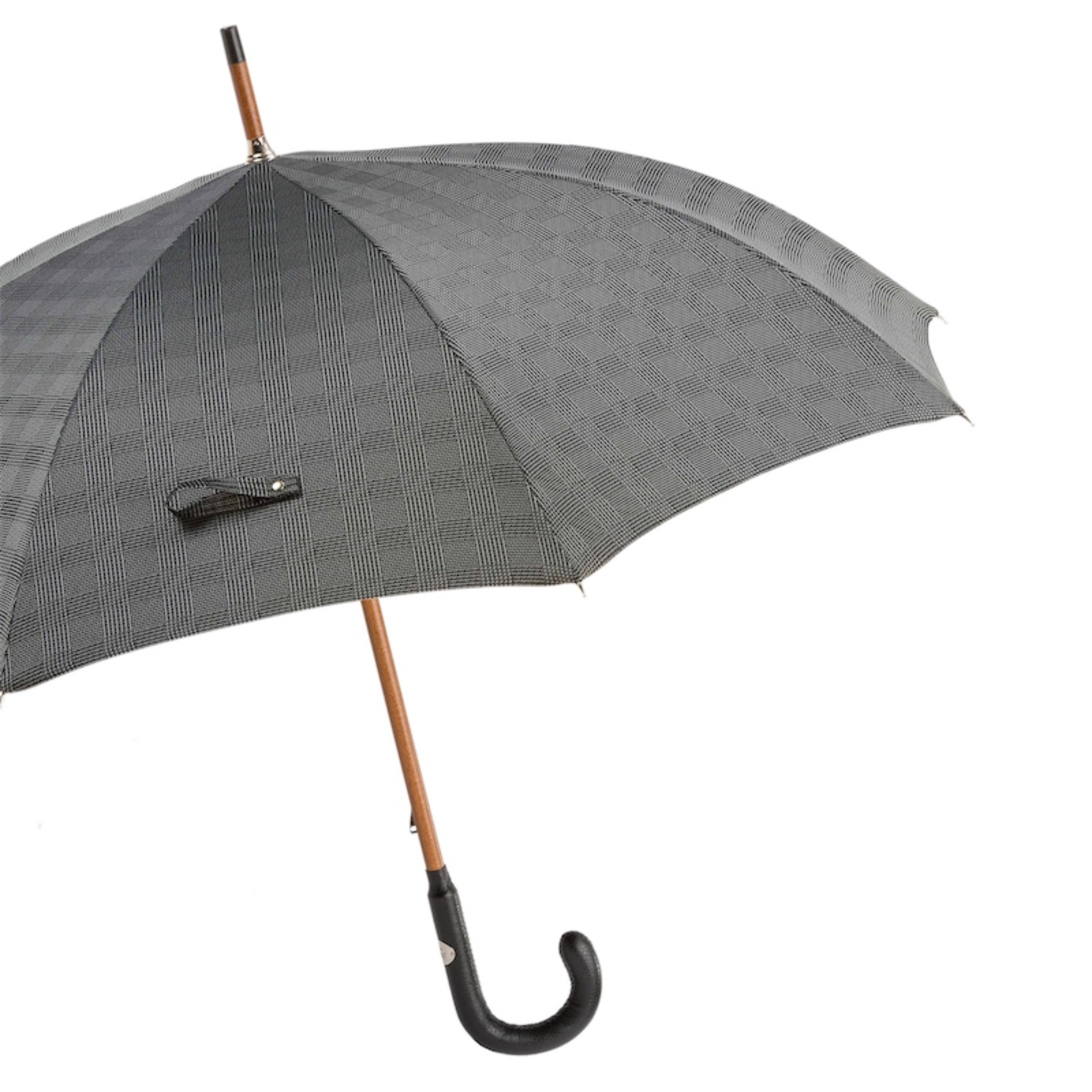 Grey Quality Bespoke Umbrella with Leather Handle | ART WALKING STICKS
