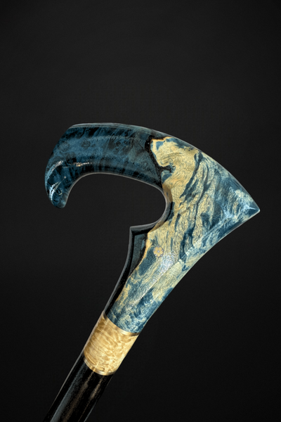 Blue Burl Walking Stick Fashionable Style, Handmade Artistic Walking ...