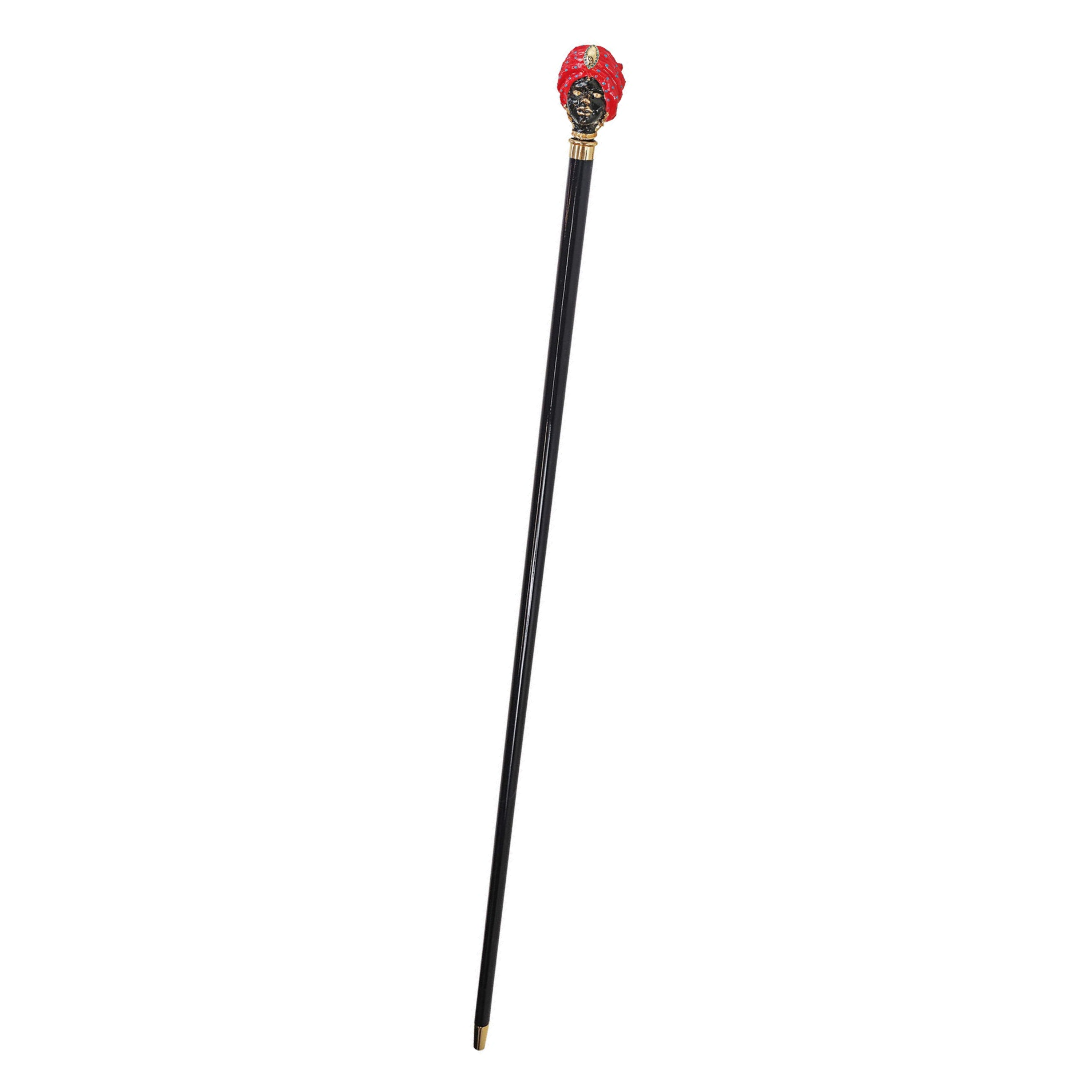 Art Black Red Testa di Moro Walking Cane, Woman