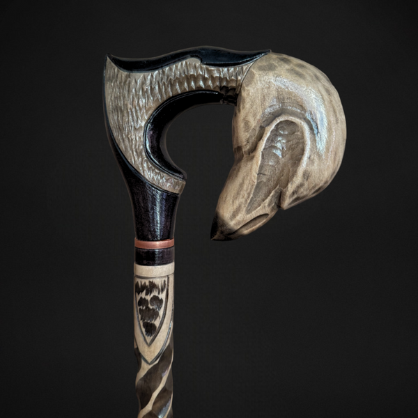 Style Gothic Walking Cane for Men with Raven Skull Head
