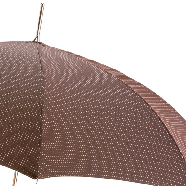 Brown Gentleman Umbrella with Brown Leather Handle | ART WALKING STICKS
