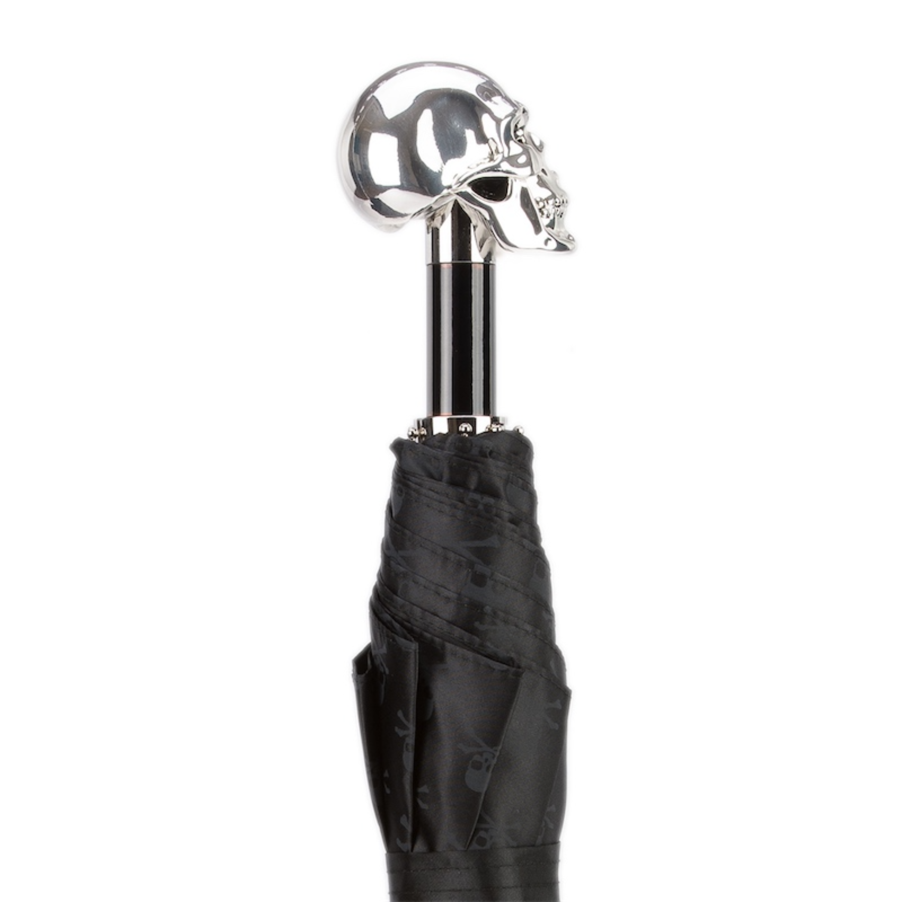 Designer Skulls Print Silver Skull Handle Umbrella for Men