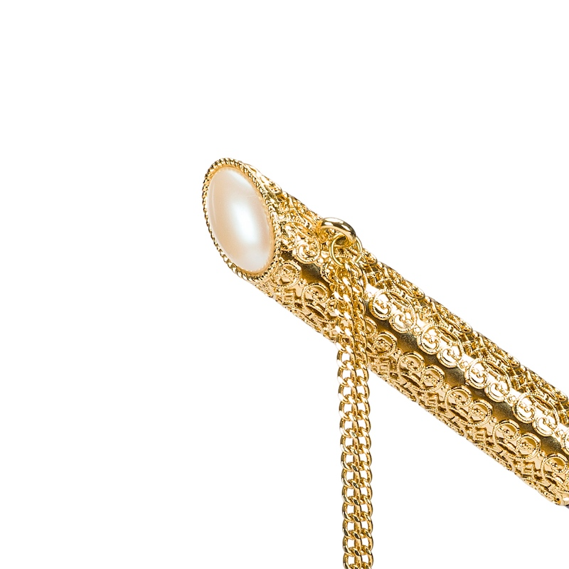 Chic Stylish Vintage Pearled Jeweled Handle Double Cloth Umbrella for ...