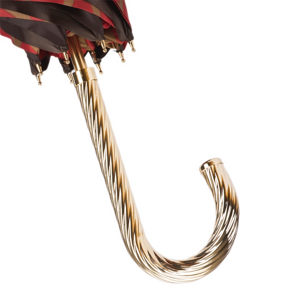 Brown Double Cloth Umbrella with Red Giraffe Print Interior for Women ...