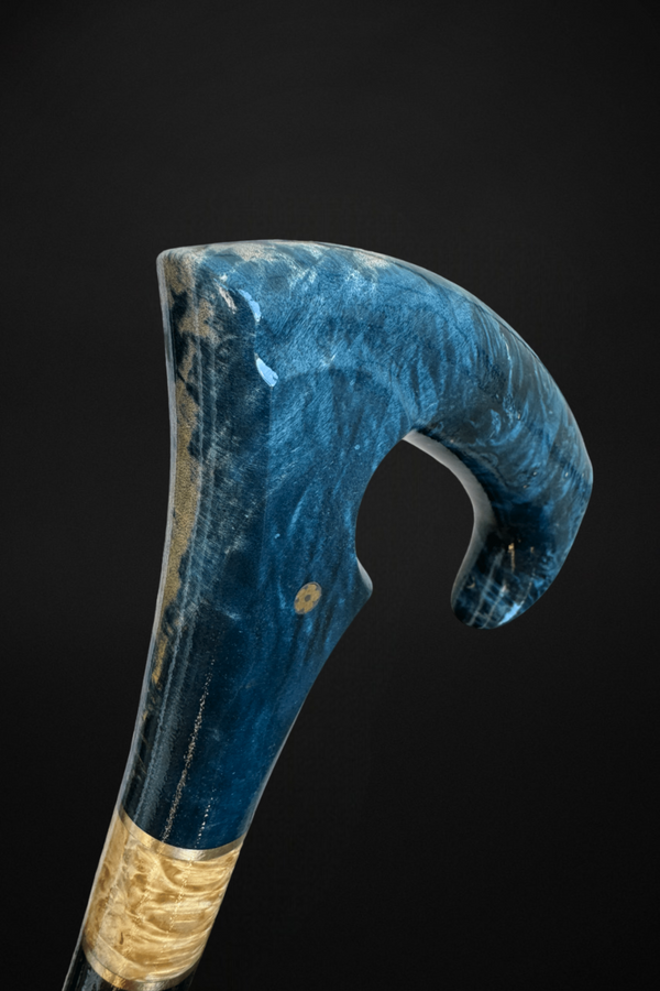 Blue Burl Walking Stick Fashionable Style, Handmade Artistic Walking ...