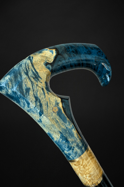 Blue Burl Walking Stick Fashionable Style, Handmade Artistic Walking ...