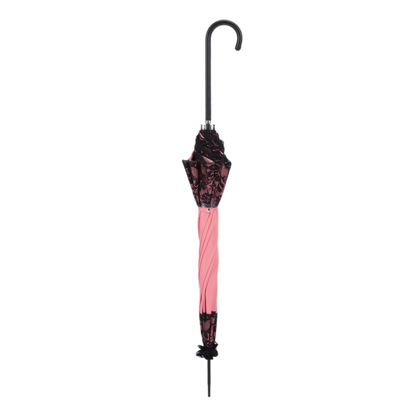 Designer Manual Opening Pink Parasol with Lace and Leather Handle for ...