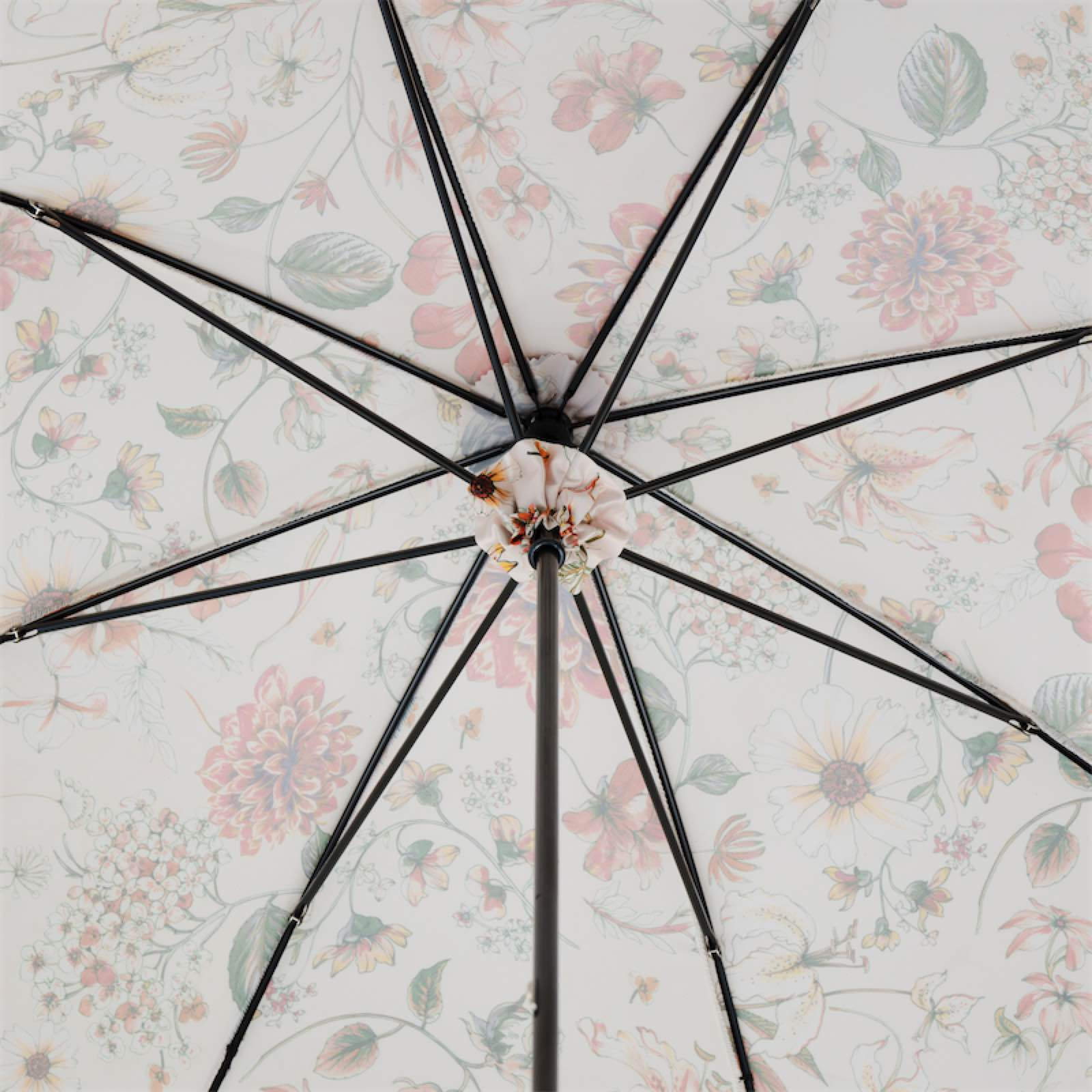 Stylish Unique Flowered Parasol with Whangee Handle for Women