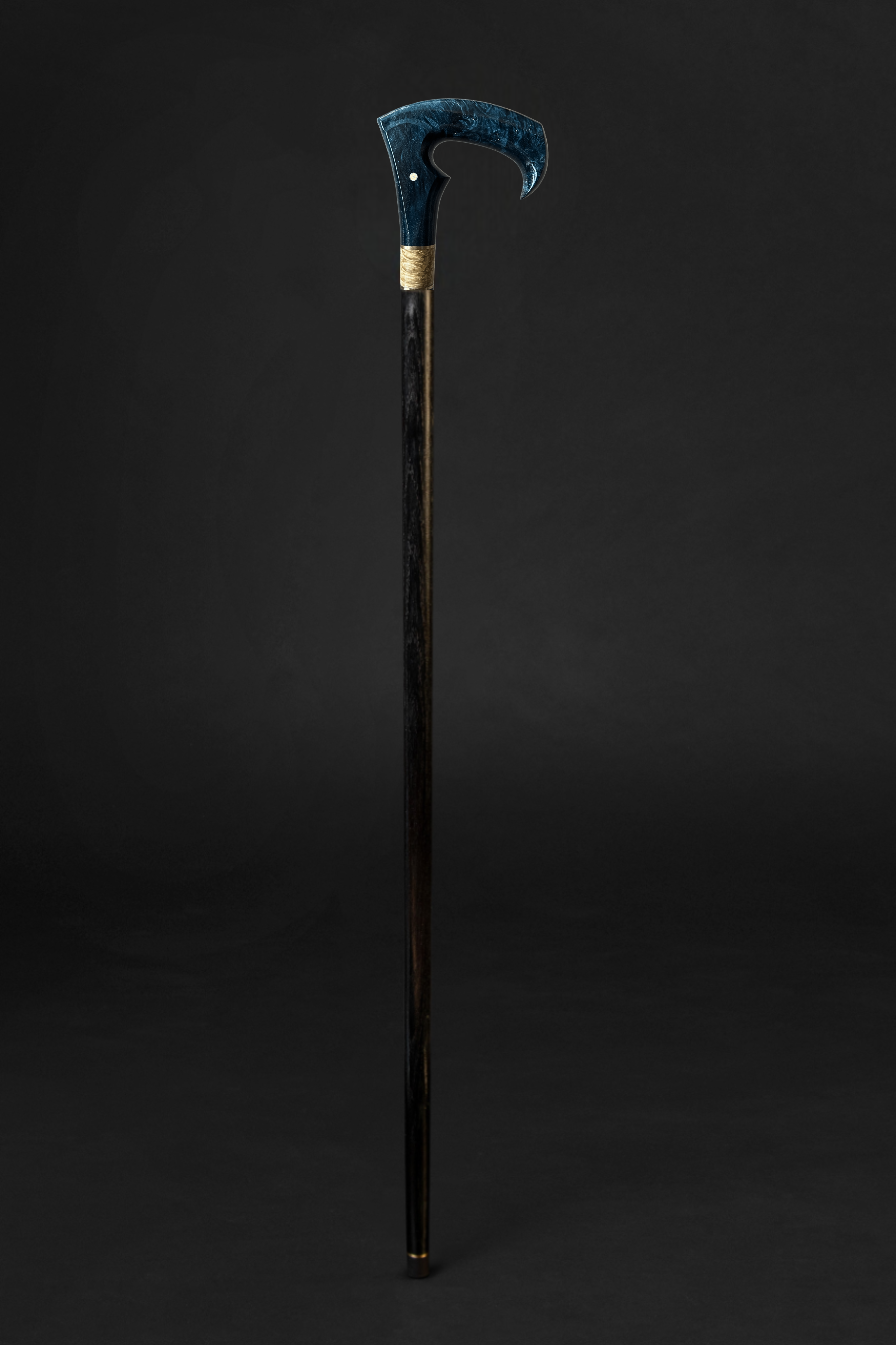 Blue Burl Walking Stick Fashionable Style, Handmade Artistic Walking S