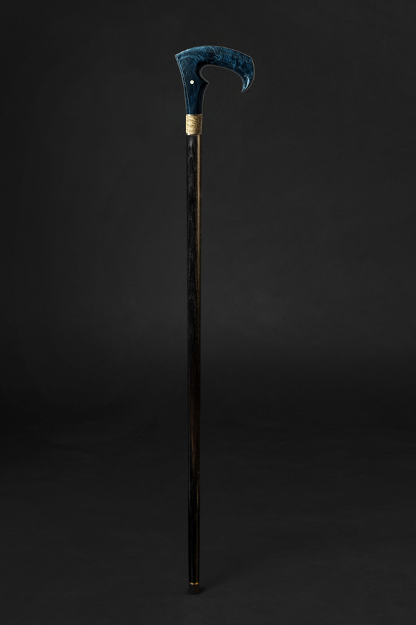 Blue Burl Walking Stick Fashionable Style, Handmade Artistic Walking ...