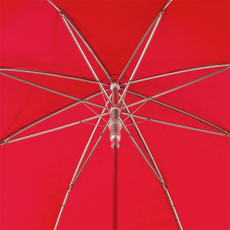 Exclusive Unique Red Umbrella with Studs and Black Skull Handle for Her | ART WALKING STICKS