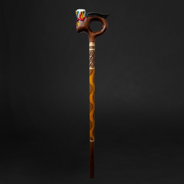 Handcrafted Tribal Art Walking Cane – Unique Hand-Carved Design | ART ...