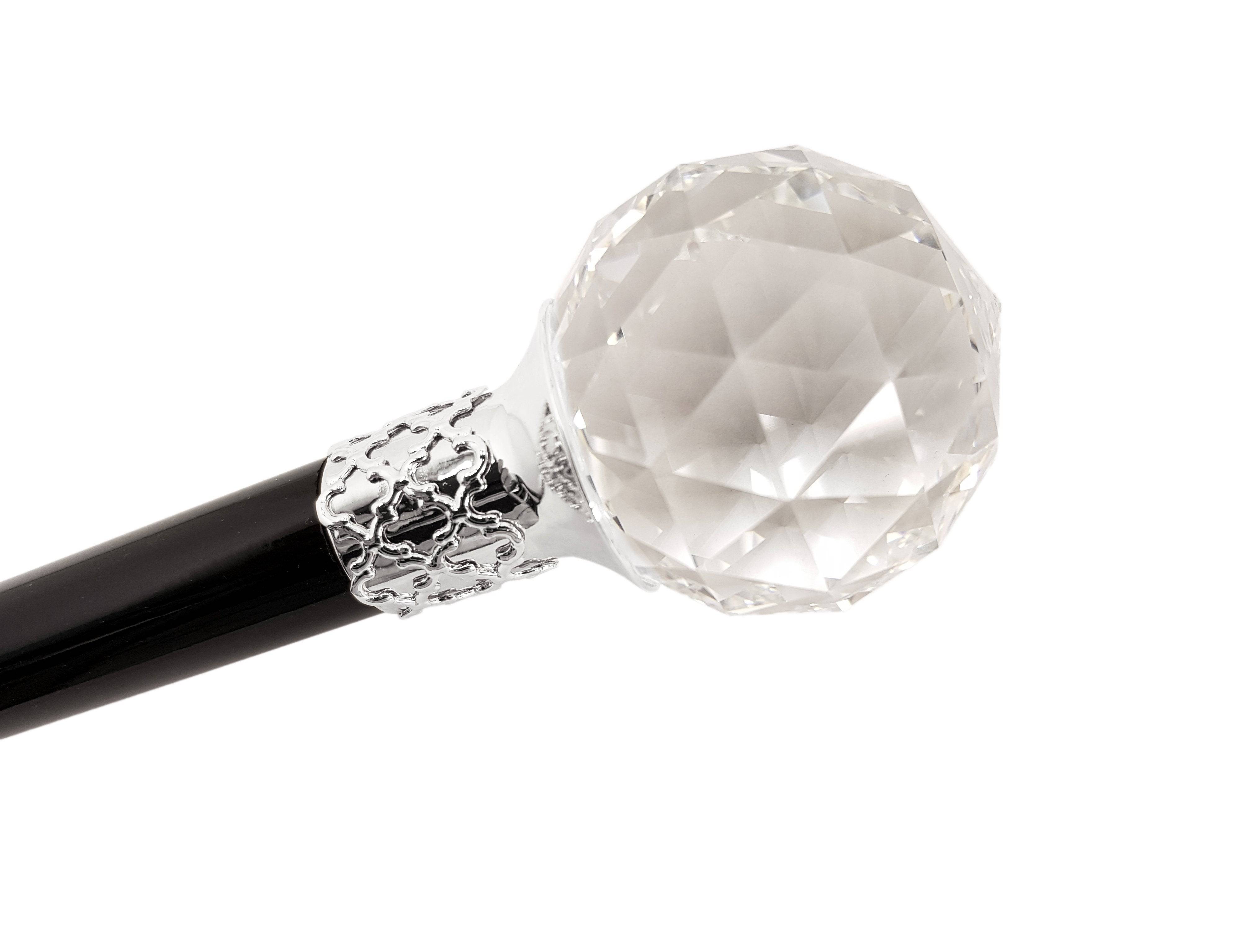 Elegant Crystal Ball Formal Knobstick Walking Cane | ART WALKING STICKS