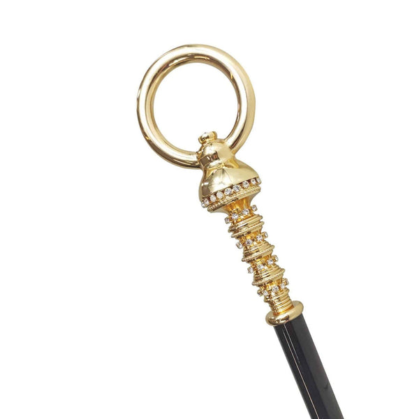 Designer Majestic 24K Gold-plated Brass Walking Stick