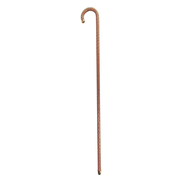 Crook Walking Cane Encrusted with Amethyst crystals | ART WALKING STICKS