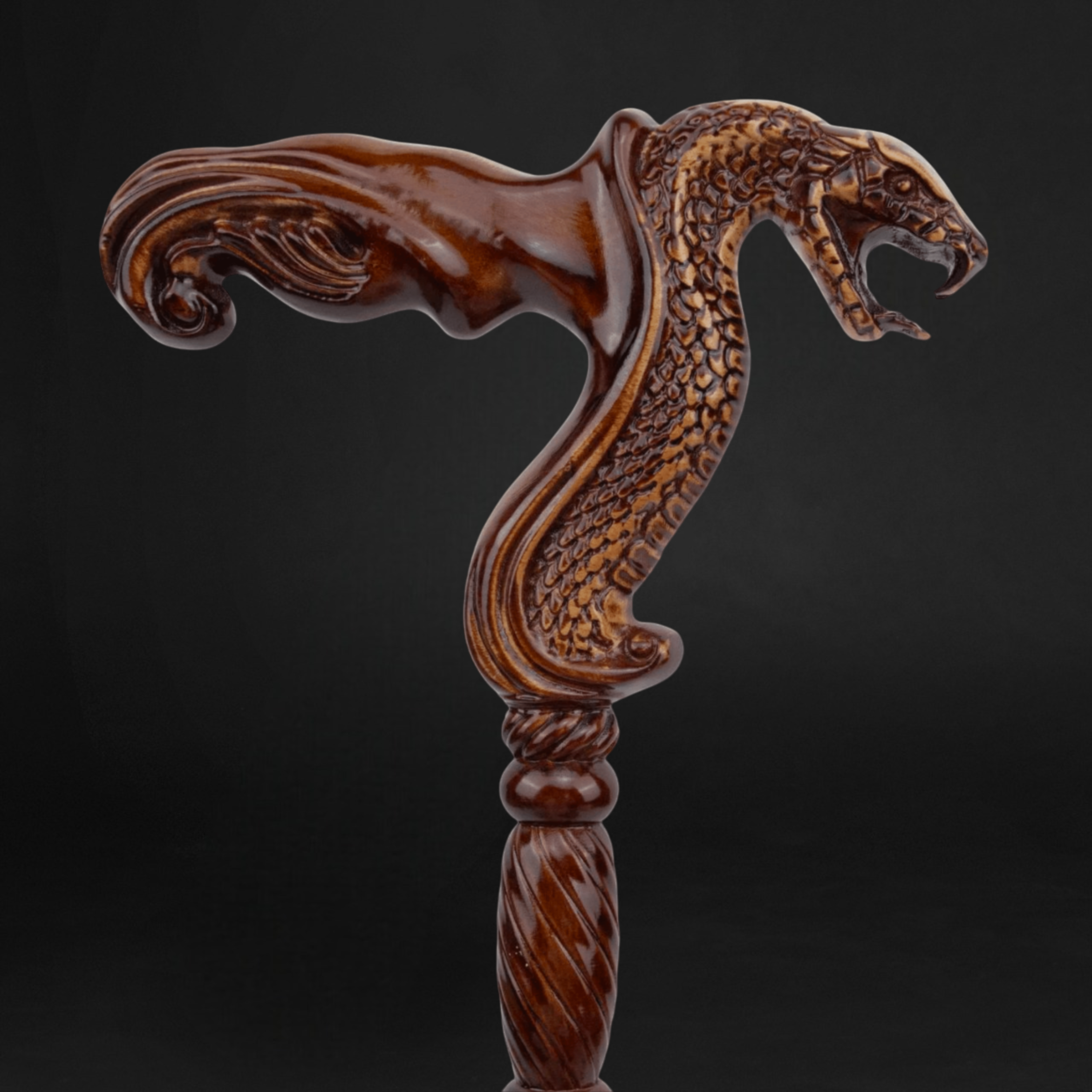 Fancy Folding Cobra Snake Walking Cane, Ergonomic Handle