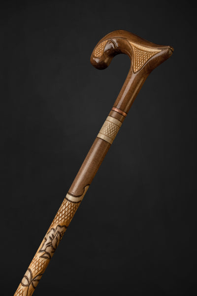 Stylish Walking Cane For Women With Rose Design | ART WALKING STICKS