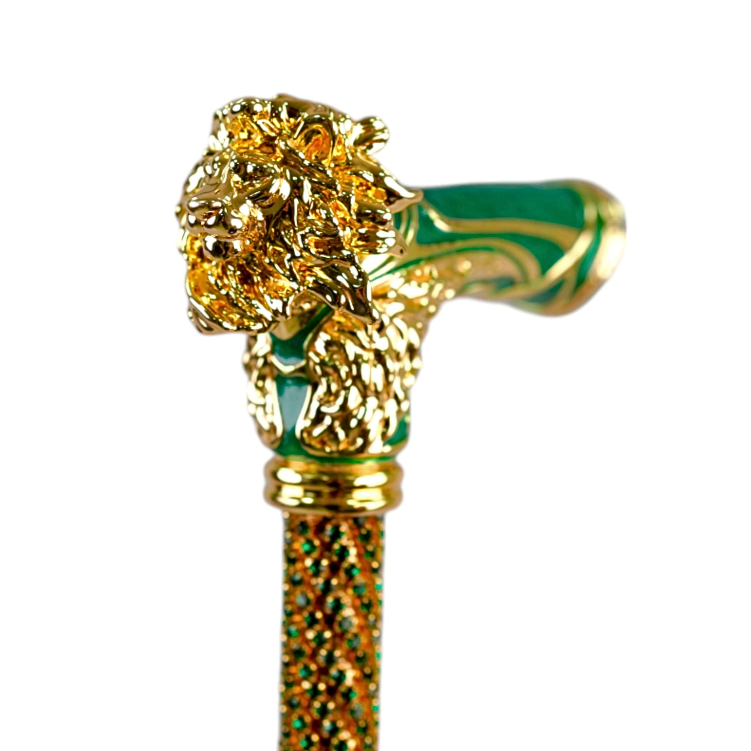 Majestic Gold Lion Victorian Walking Cane Art Object | ART WALKING STICKS