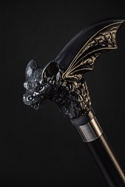 Black Bat Walking Cane Modern Handle Style, Walking Stick Ergonomic ...