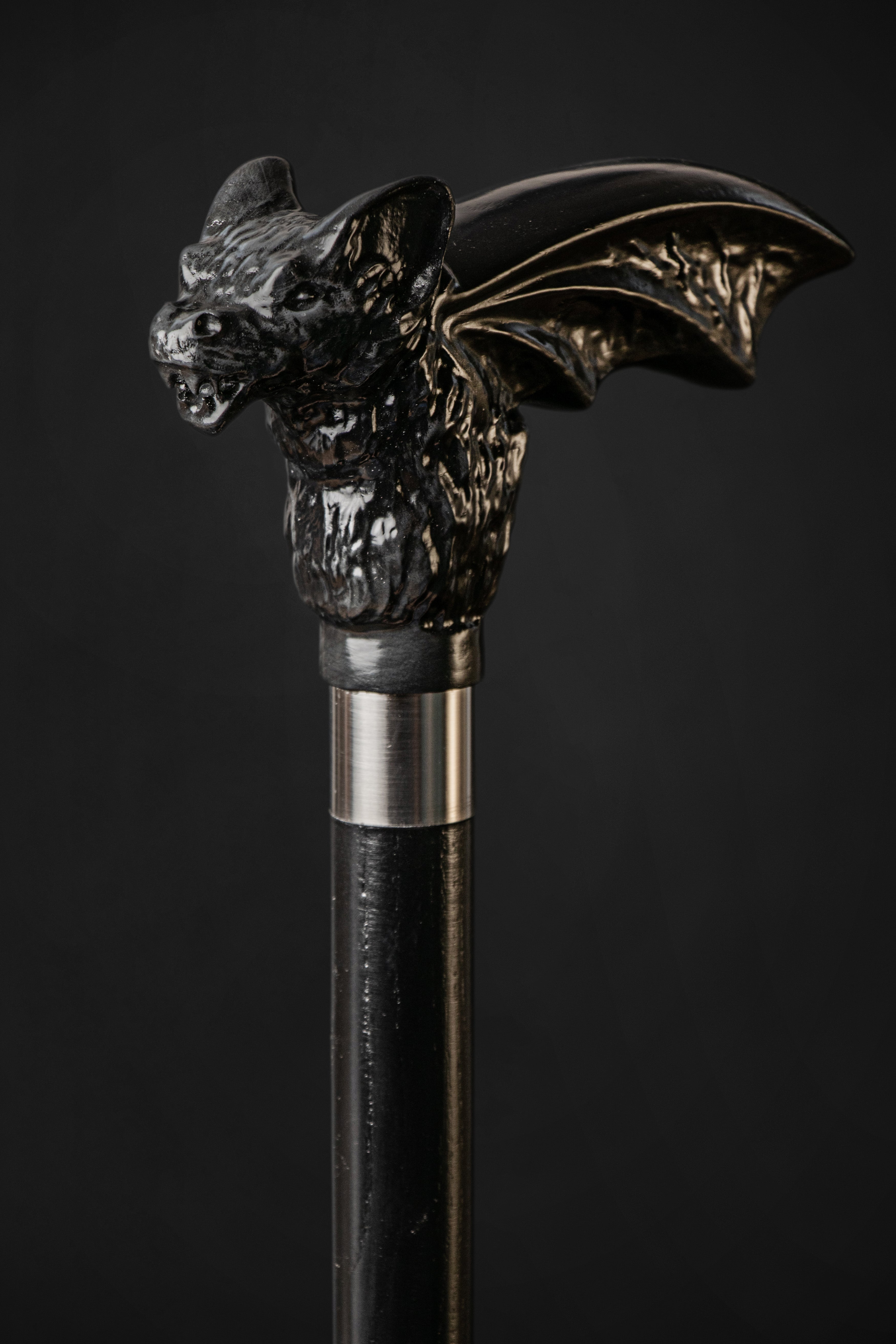 Black Bat Walking Cane Modern Handle Style, Walking Stick Ergonomic