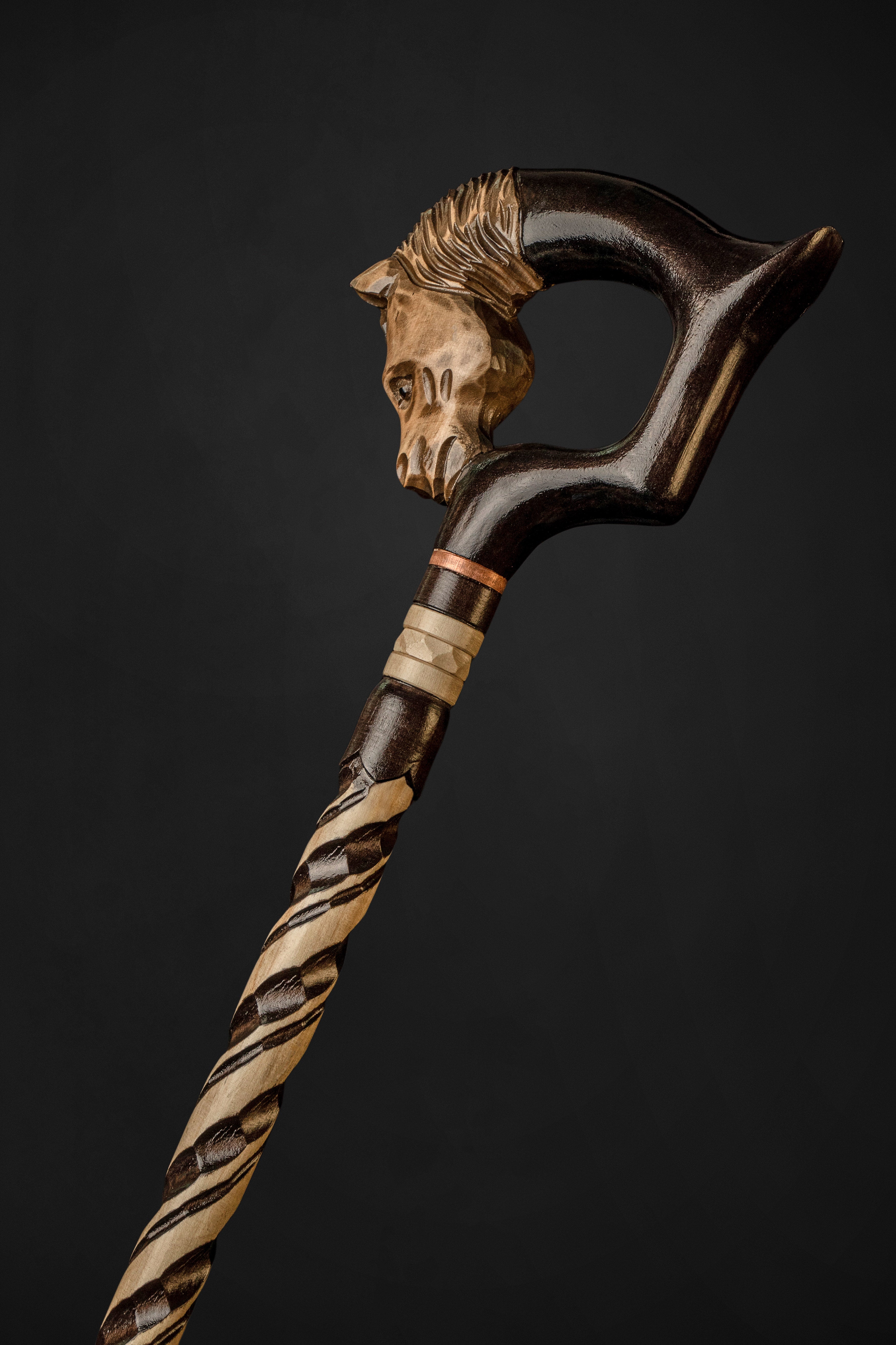Antique Design Horse Handle Hand Carved Walking Cane for Men, Handmade ...
