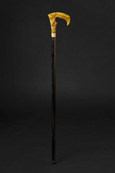 Modern Futuristic Walking Stick with Yellow Burl Wood Color Handle ...