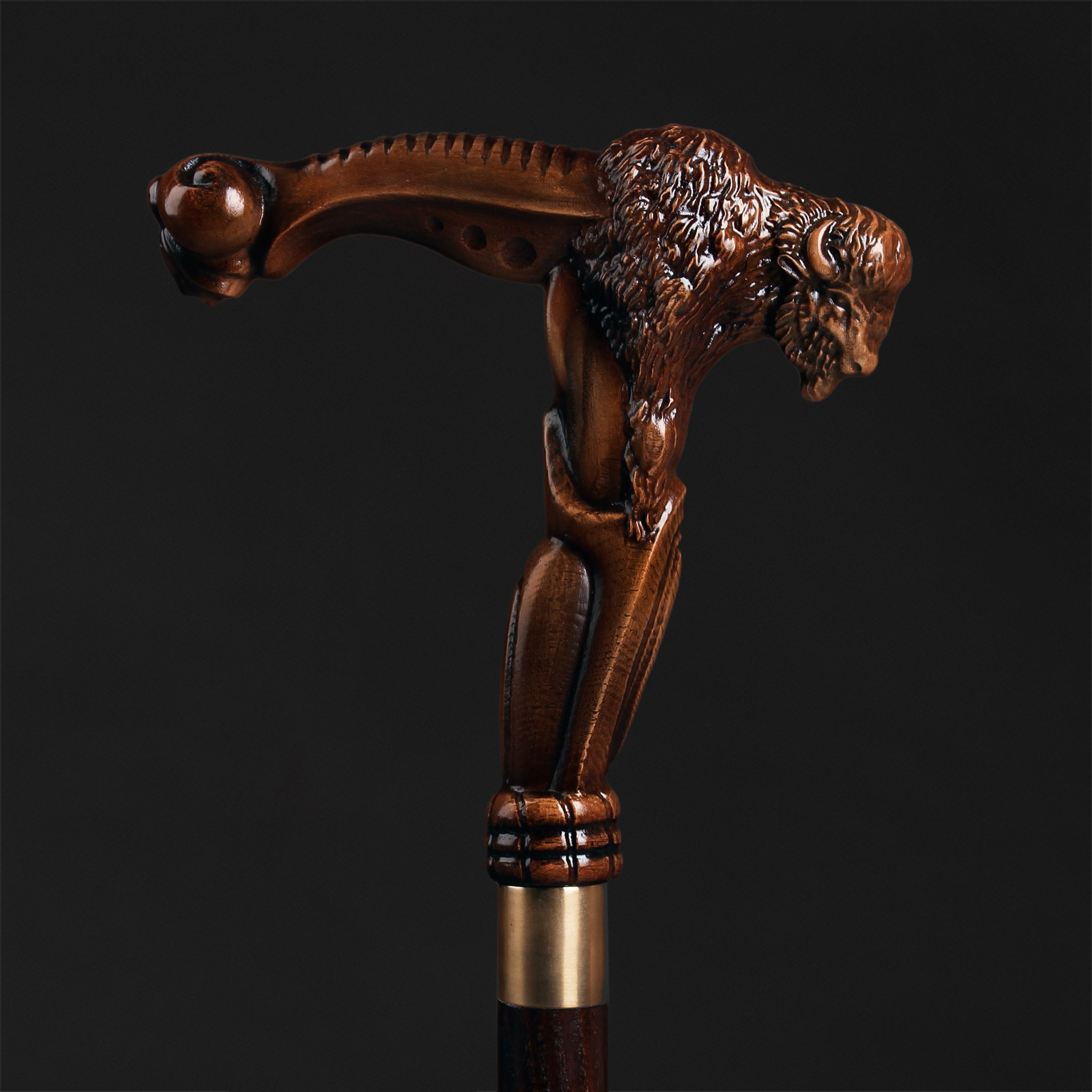 Buffalo Walking Stick, Wooden Walking Cane - Design Canes | ART WALKING ...
