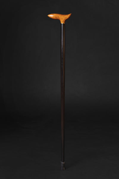 Polished Exotic Burl Wood Cane – Handcrafted Walking Stick