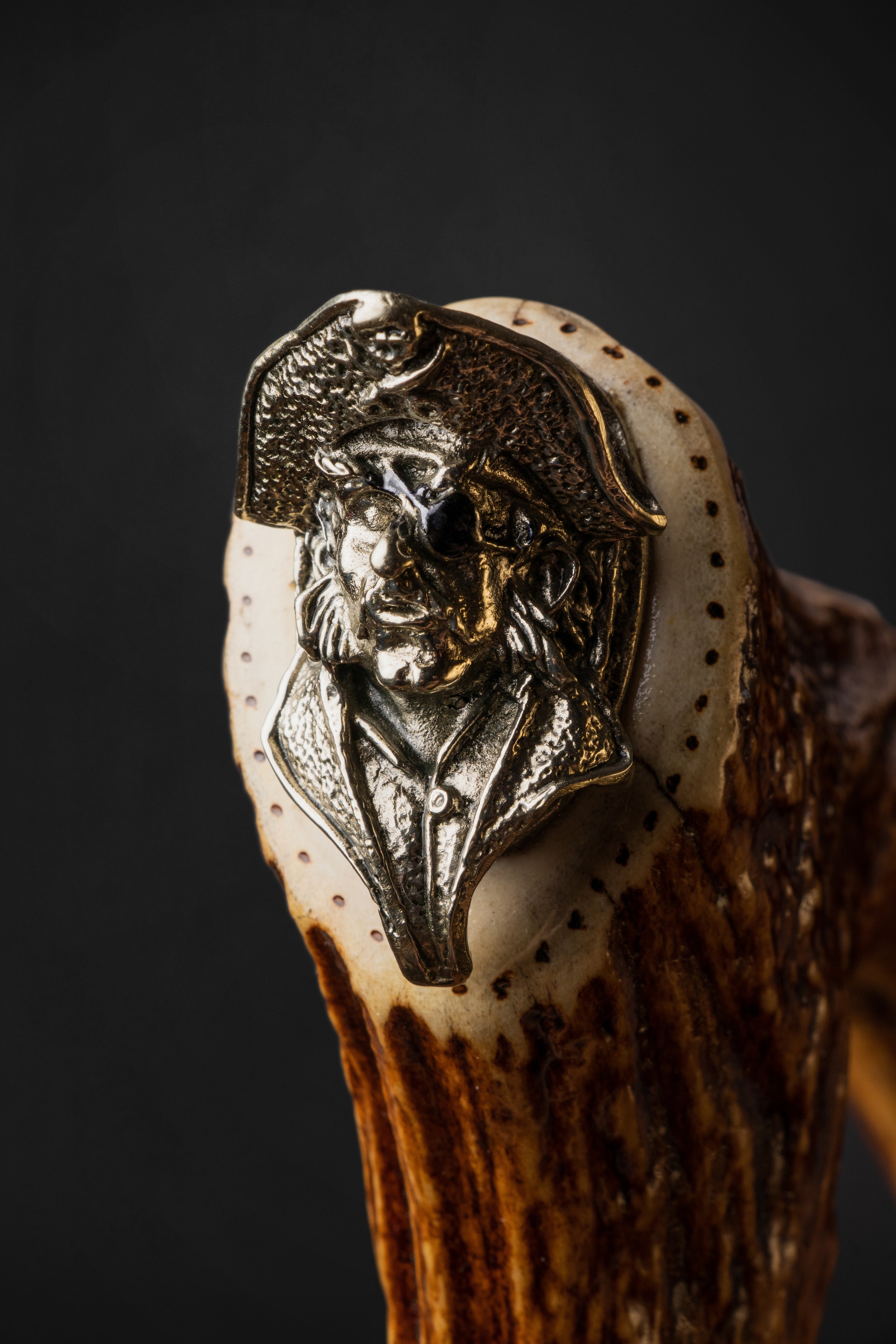 Exquisite Deer Antler Pirate Walking Cane with Signature, Unique Design ...