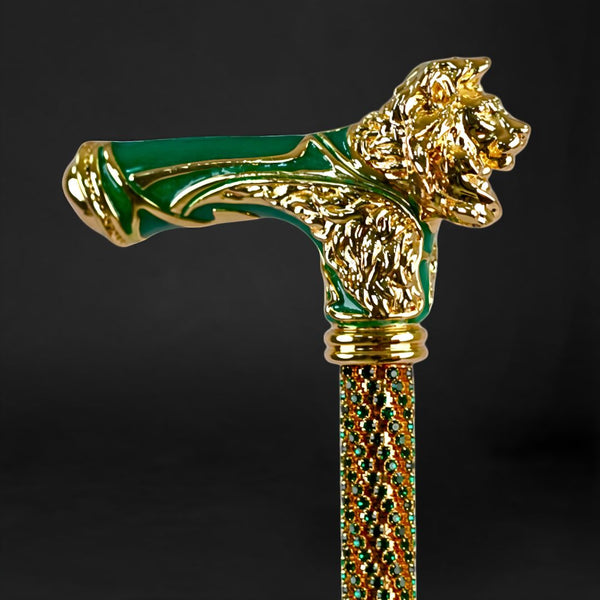 Majestic Gold Lion Victorian Walking Cane Art Object | ART WALKING STICKS