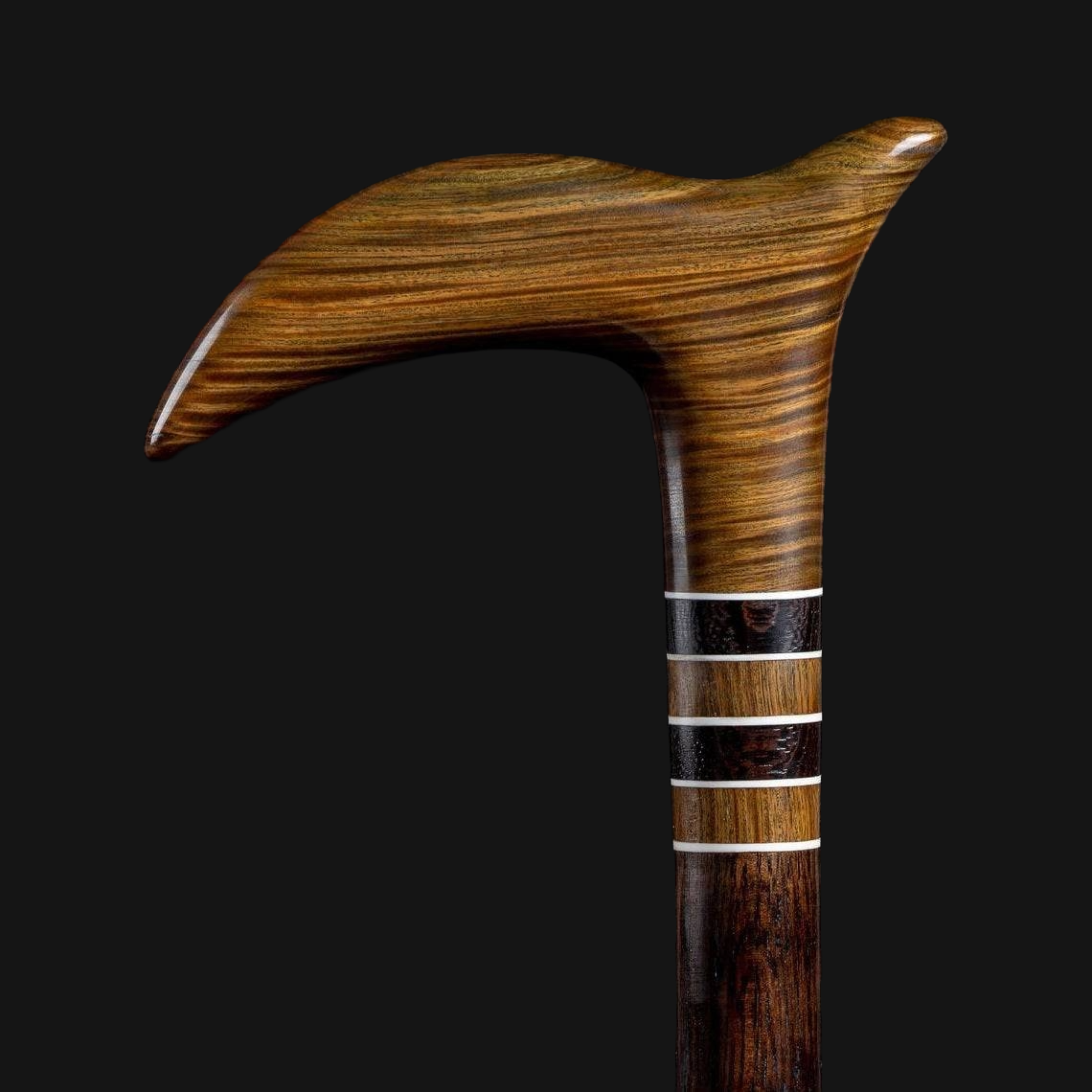 Artisan Walking Cane Made of Exclusive Wood Palissandre